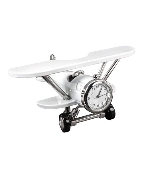 White Biplane Clock