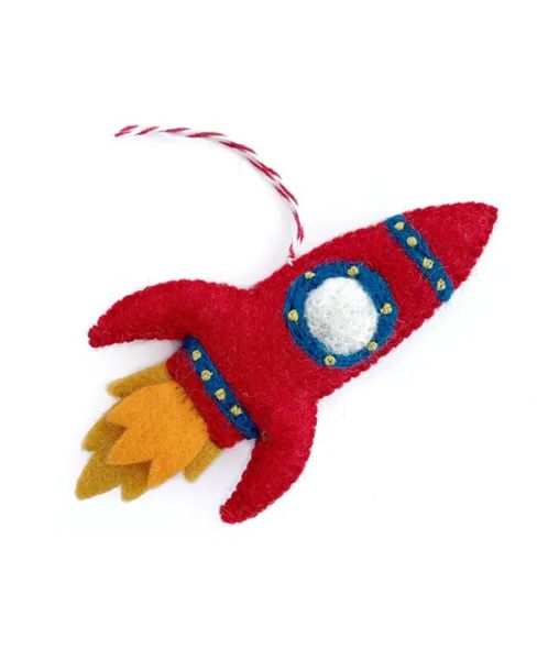 Rocket Felt Wool Ornament