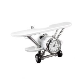 White Biplane Clock