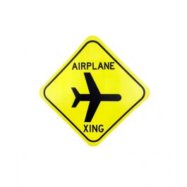 Airplane Crossing Sign Sticker
